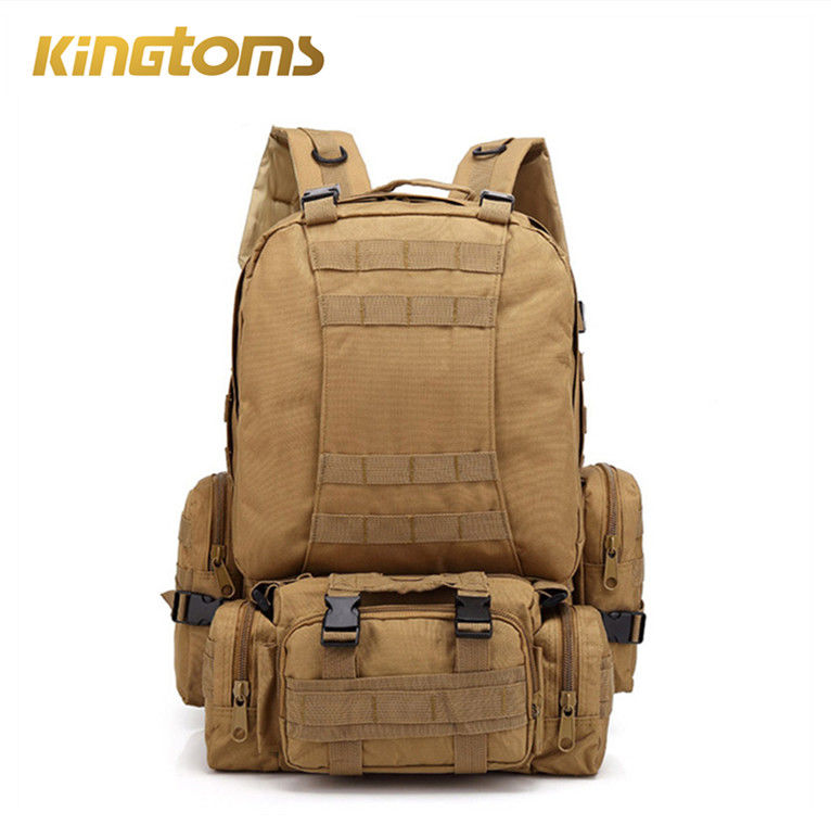 600D Oxford Tan Military Tactical Backpack 55L Molle System